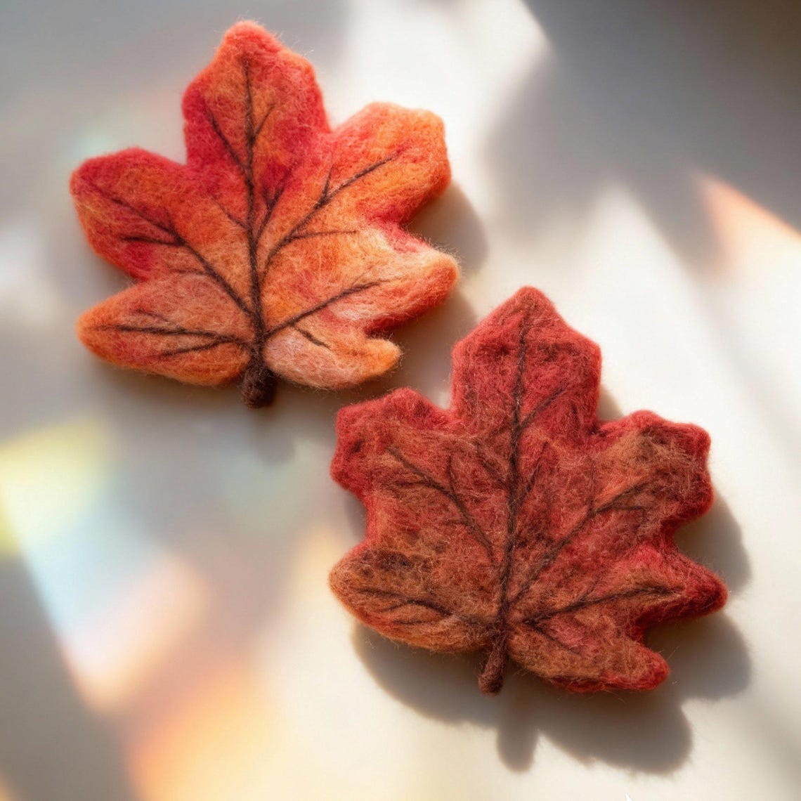 Felted Wool Maple Leaf Coaster | Fall Home Decor - Etsy