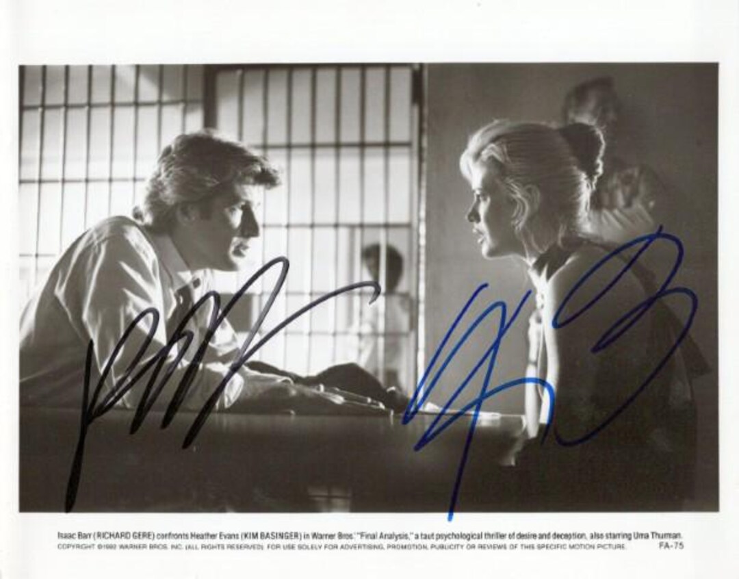 Richard Gere / Kim Basinger Signed Photo - FINAL ANALYSIS - Etsy