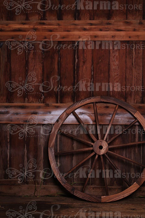 Wagon Wheel on Wood Background Digital Photography Background Backdrop ...