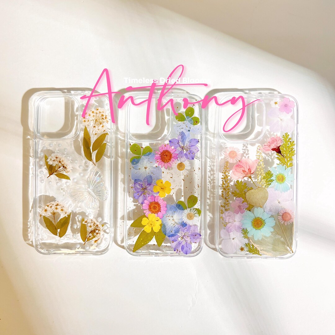 Pressed Flower Phone Case: Real Floral Pearl Clear Cover - Etsy