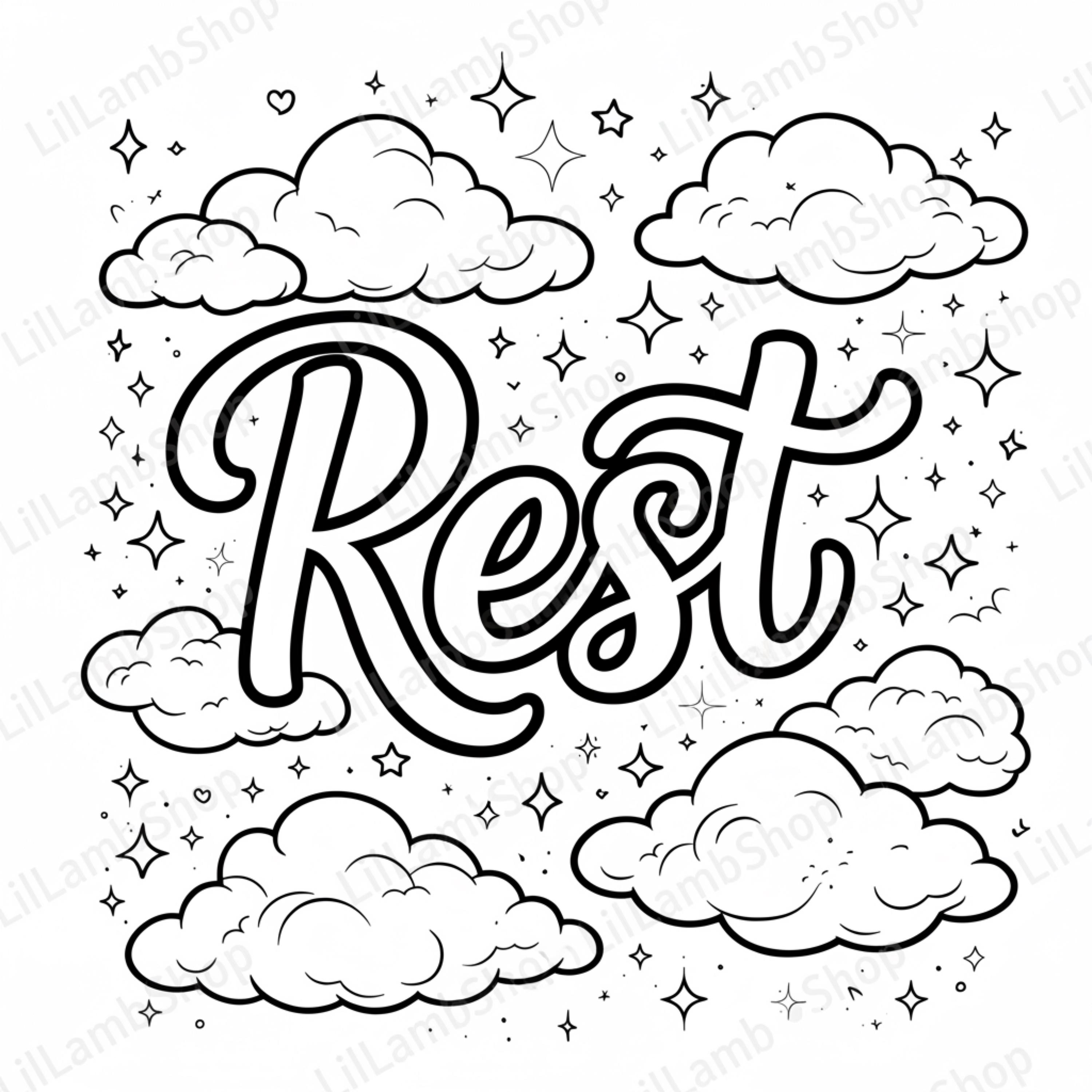 Rest Coloring Page Printable - Belivers Peace Faith Coloring - Sabbath ...
