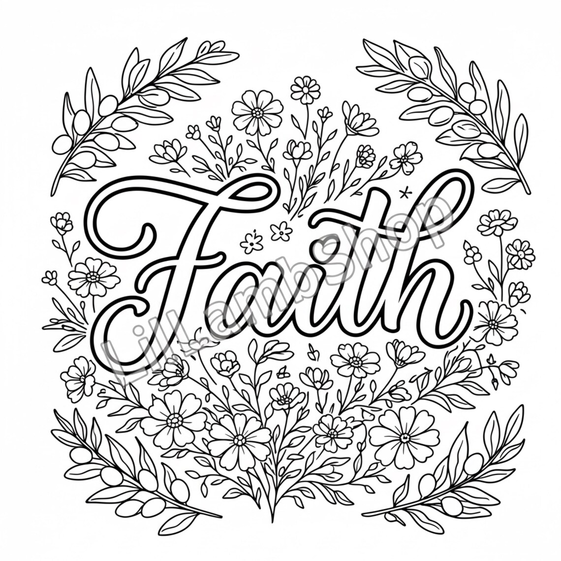 Faith Word Coloring Page Printable | Adult Coloring Sheet | Fun ...