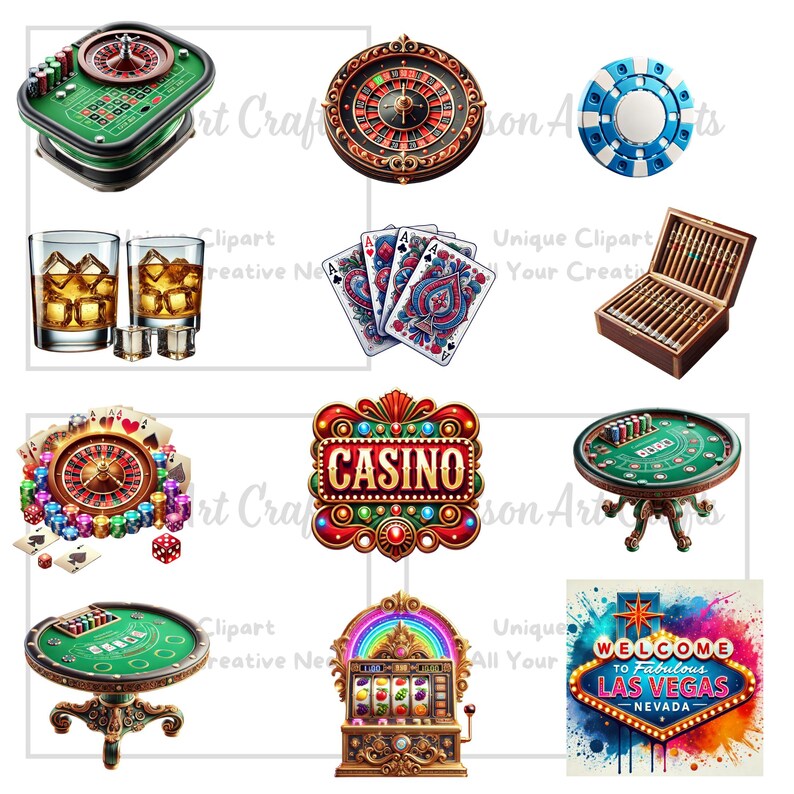 Casino Clipart - 72 PNG, Vegas Style Gaming Graphics, Slot Machines ...