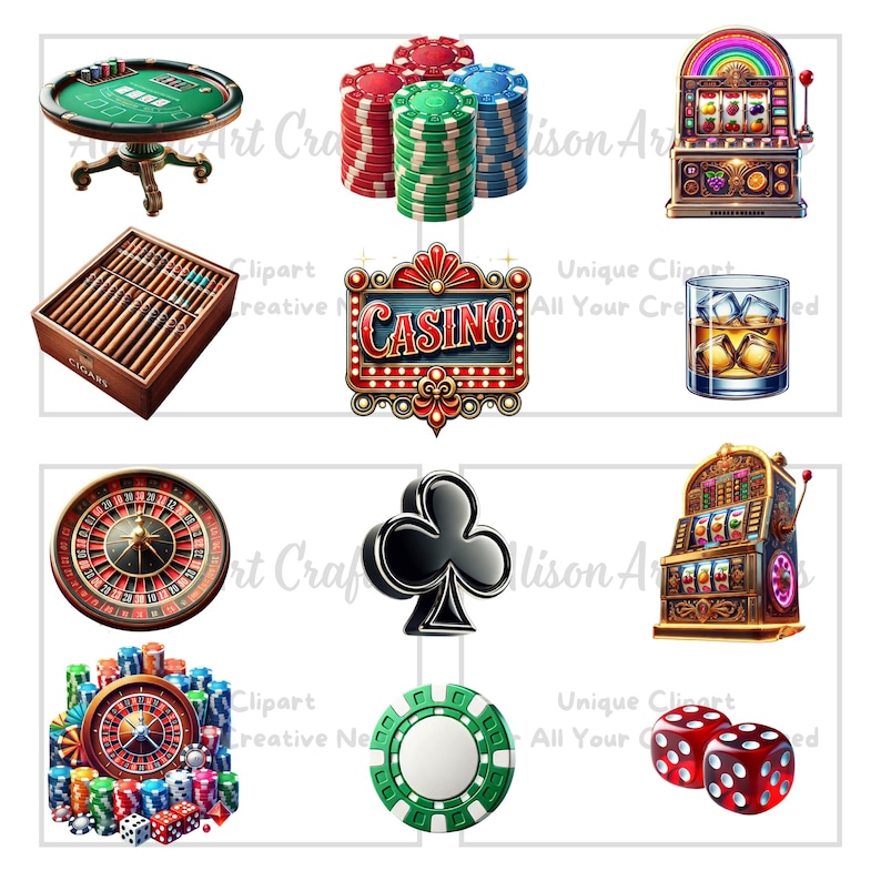 Casino Clipart - 72 PNG, Vegas Style Gaming Graphics, Slot Machines ...