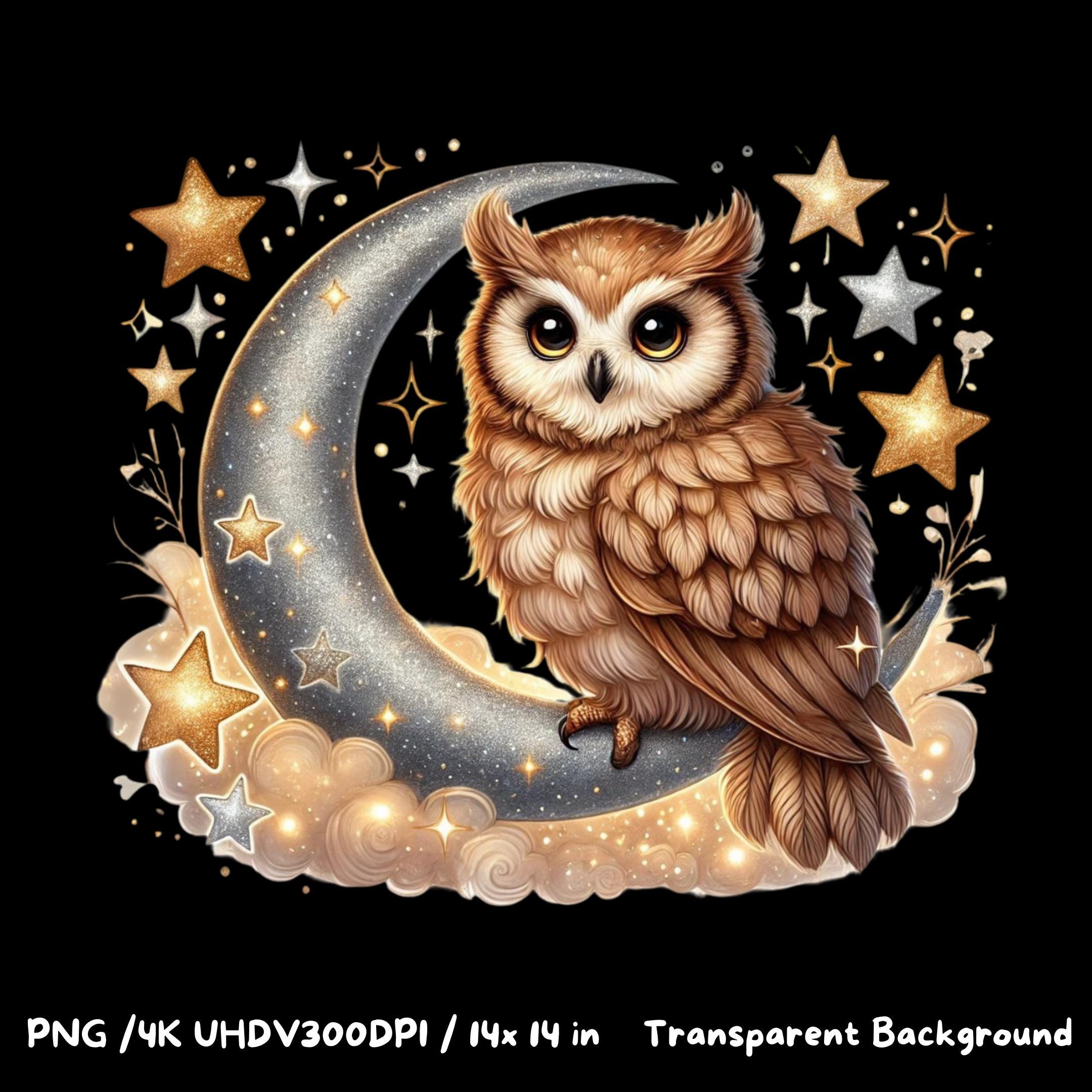 Moon Owls Clipart - 28 PNG Mystical and Magical Owl Illustrations Under ...