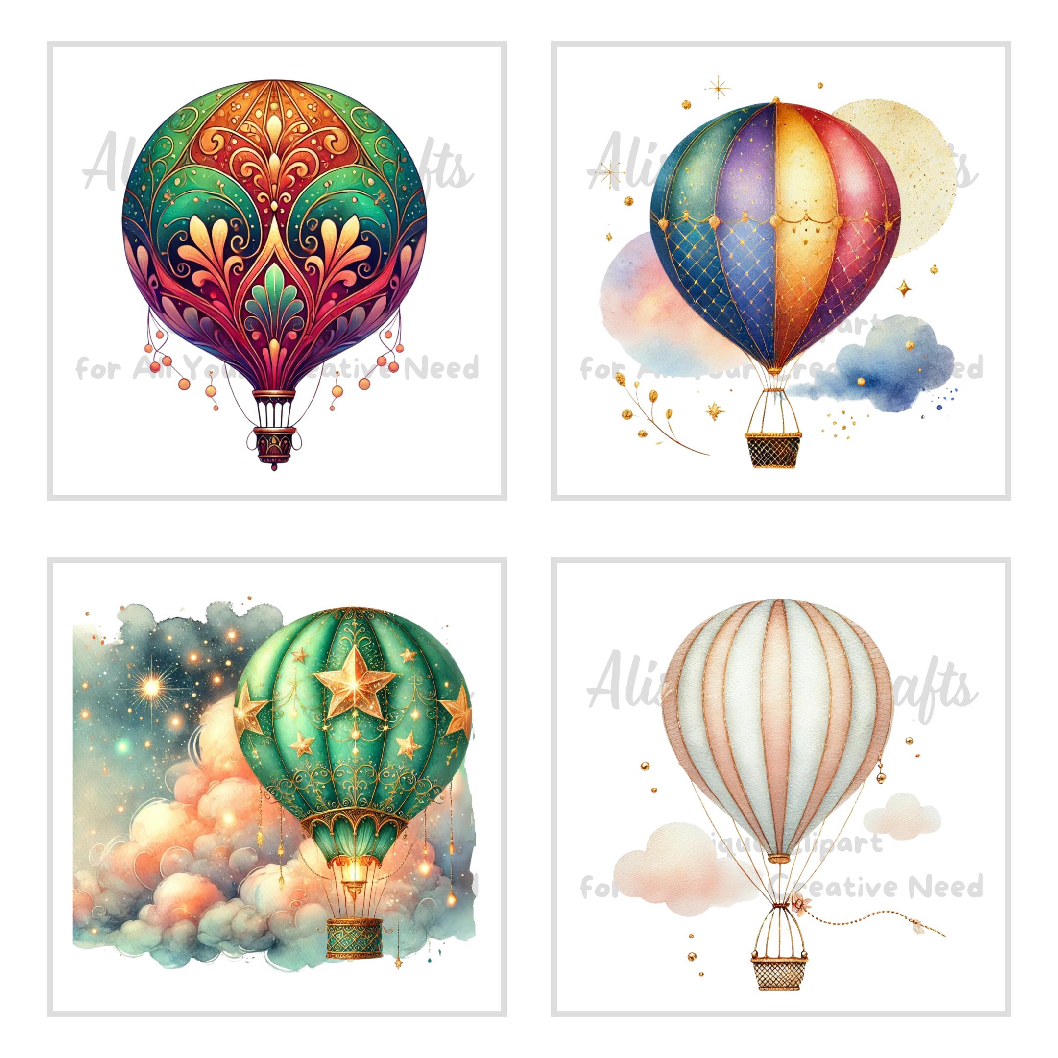Hot Air Balloons Clipart - 28 PNG, Colorful and Whimsical Balloon ...