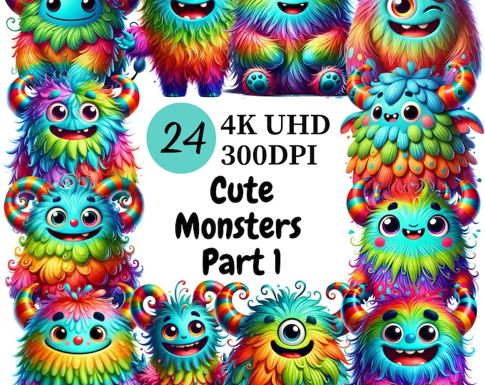 Monster Clipart Set, Cute Monsters Clip Art Designs, Fun Halloween ...