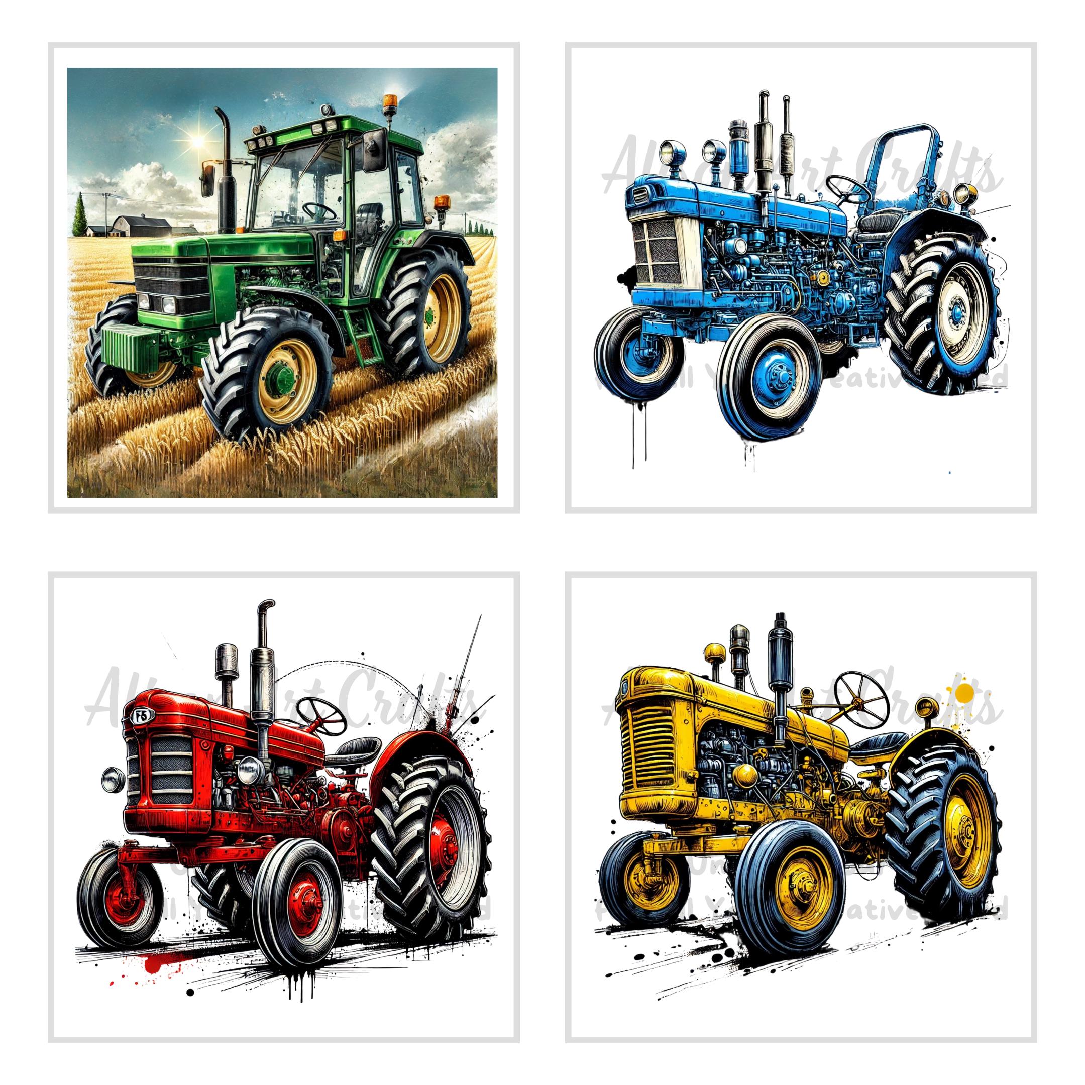 Tractors Clipart - 28 PNG, Colorful and Playful Farm Tractors, Country ...