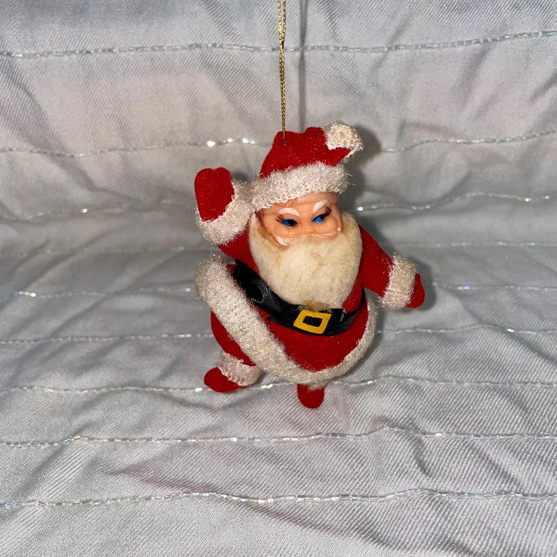 Flocked Santa - Etsy