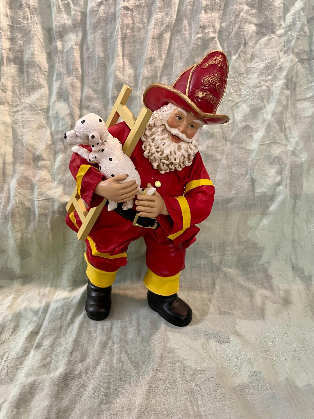 10.25" Kurt Alder Collectibles Fabriche Santa Fire Chief and Dalmatian ...