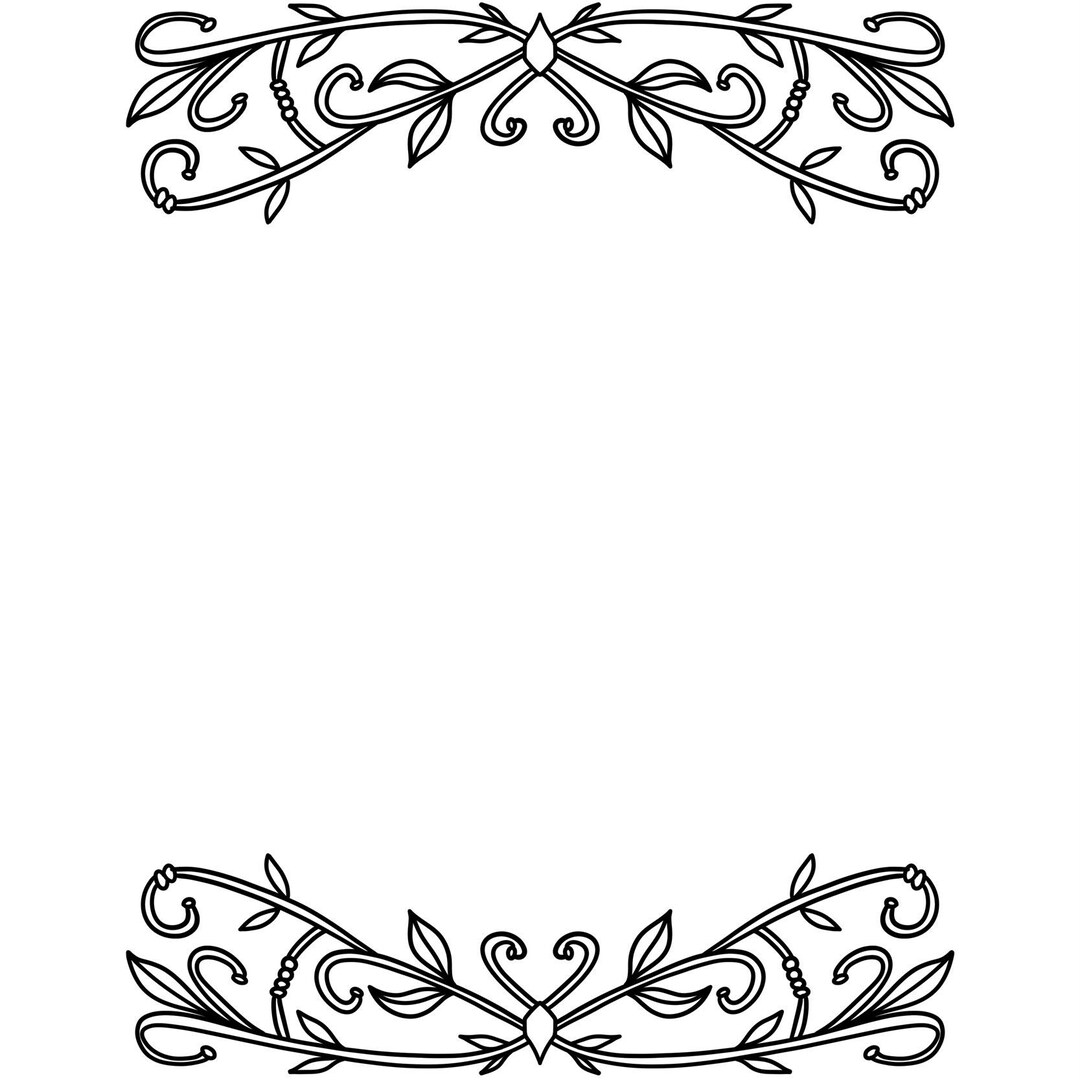 Ornamental Page Border Clipart | Vintage Border PNG | Gothic Line Art ...