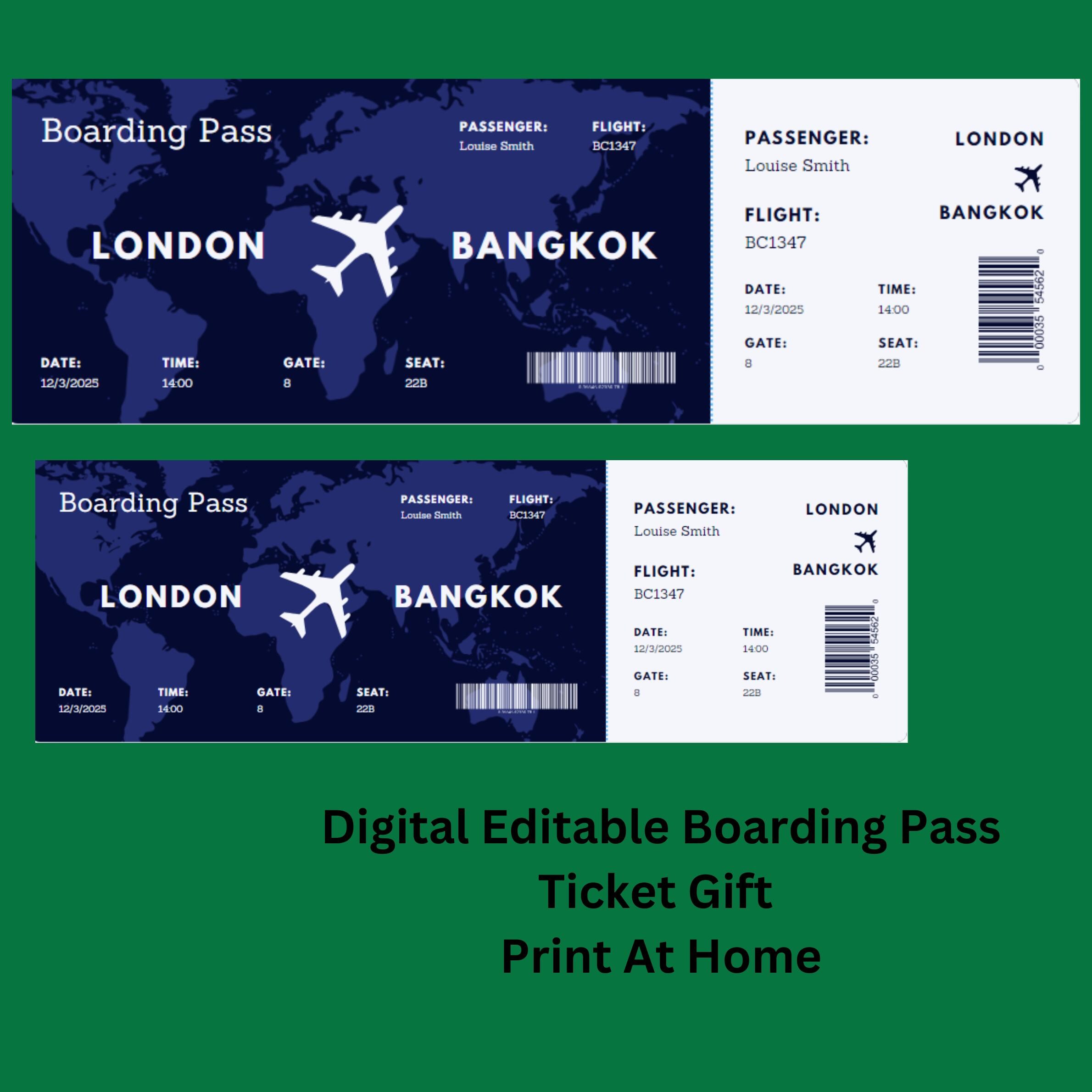 Digital Editable Boarding Pass Ticket Gift Souvenir - Etsy