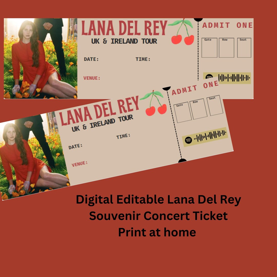 Lana Del Rey Concert Ticket Event Souvenir Gift Digital Ticket ...