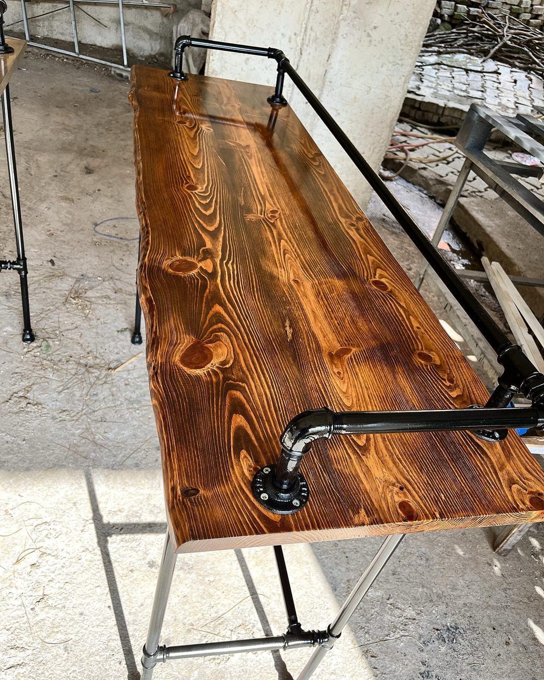 Counter Height Long Bar Table, Bar Height Table, Wood Bar Table, Wooden ...
