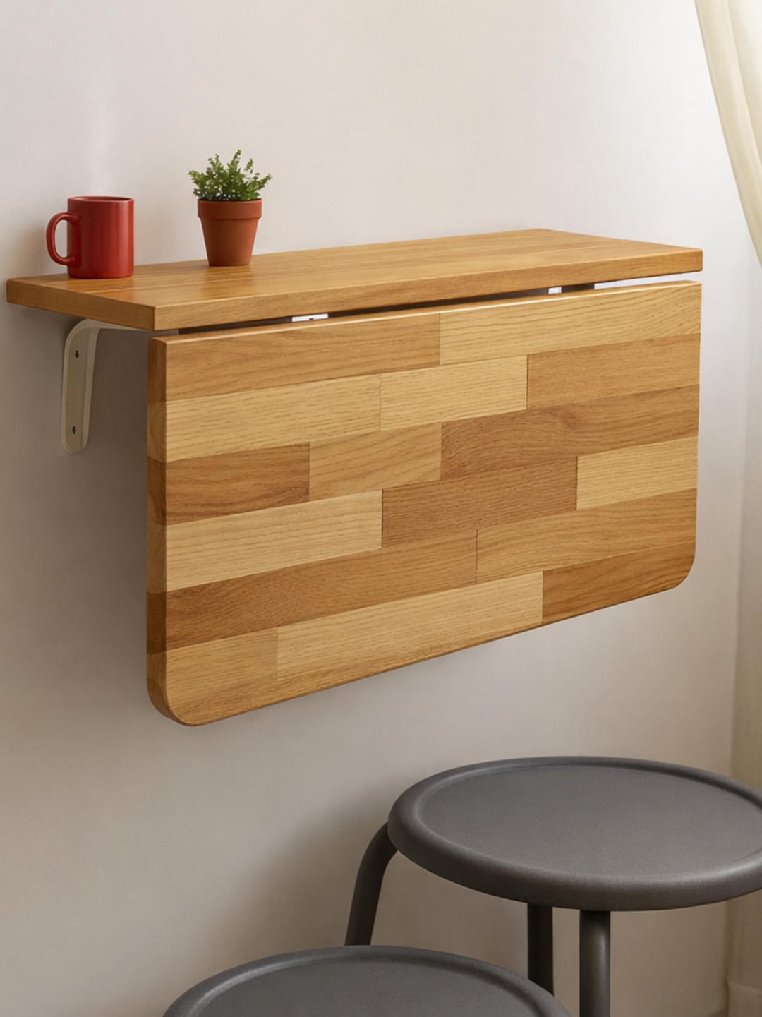 Wall Mounted Folding Desk, Space Saving Floating Table for Kitchen or ...