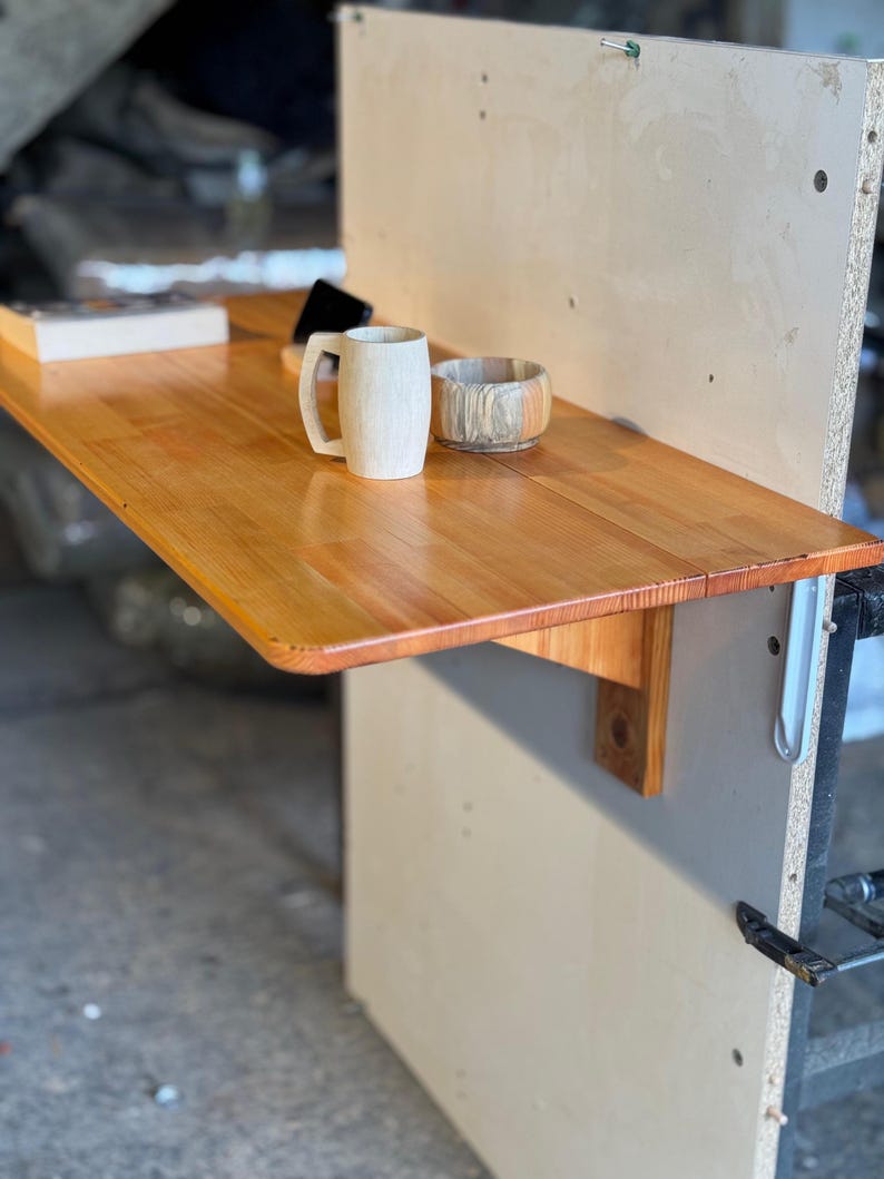 Wall Mounted Folding Desk, Space Saving Floating Table for Kitchen or ...