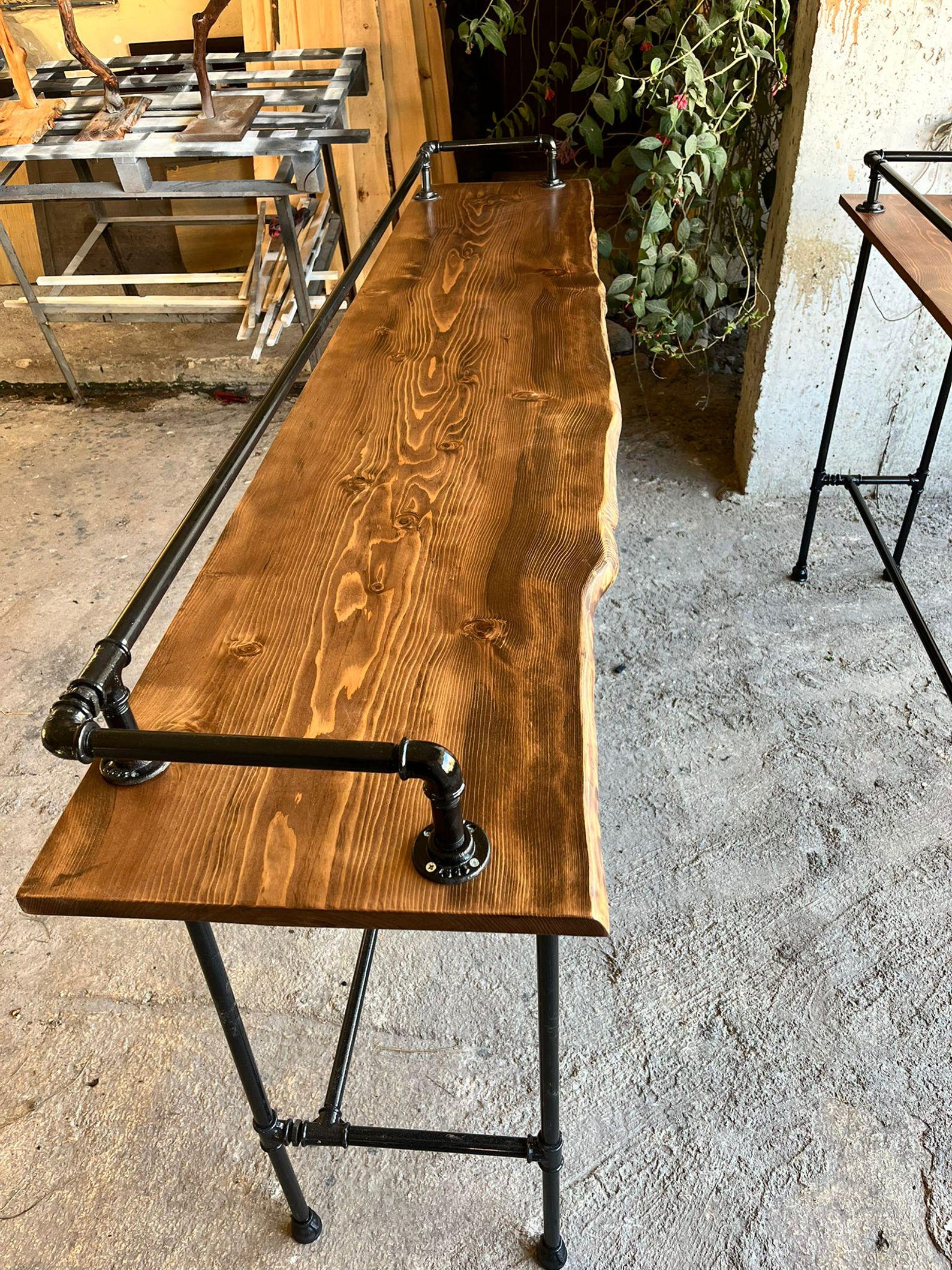 Wooden Long Bar Table, Sofa Bar Table, Industrial Bar Table, Entrance ...