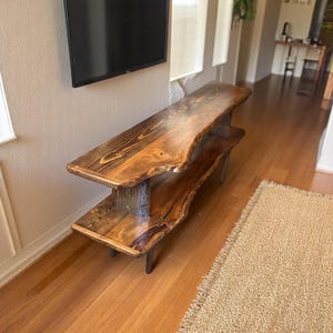 Live Edge Media Console, Handmade Rustic TV Unit, Solid Wood Furniture ...