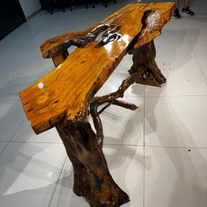 Live Edge Narrow Console Table, Rustic Solid Wood Entryway Table ...