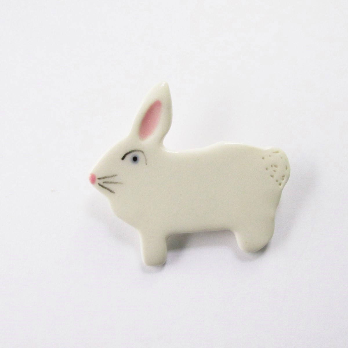 Bunny Pin, Ceramic Rabbit Pin, Spring Rabbit Pin, Gardeners Bunny Pin ...