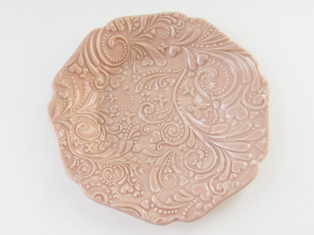 Small Pink, Handcrafted Ceramic Dish, Rose Stoneware Ring Dish, Pottery ...