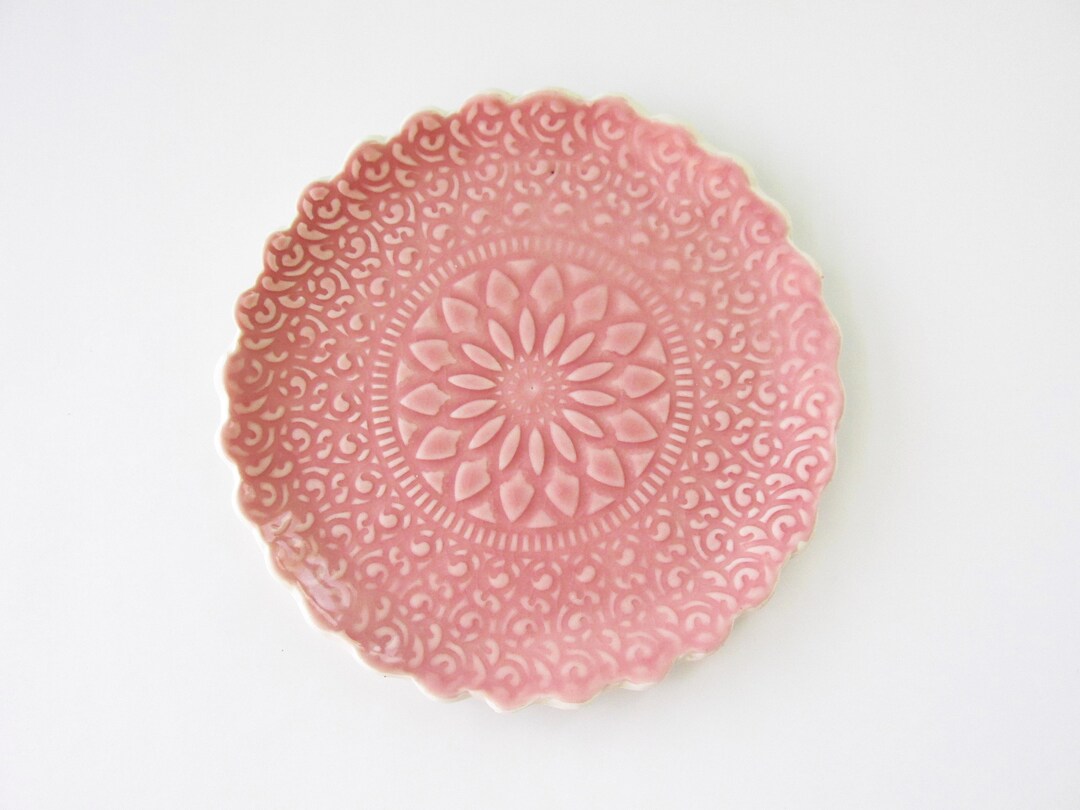 Porcelain Ring Dish, Rose/pink Ring Dish, Jewelry Dish, Desk Dish, Hand ...