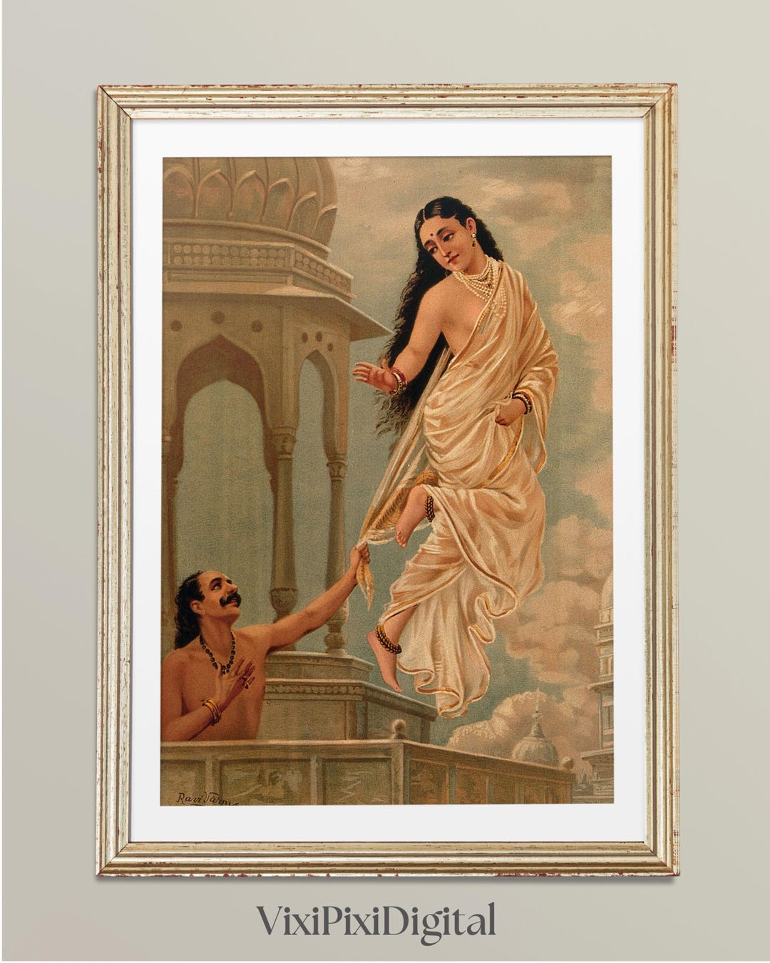 Pururavas and Urvashi Art PRINTABLE Vintage Indian Poster Wall Art Raja ...