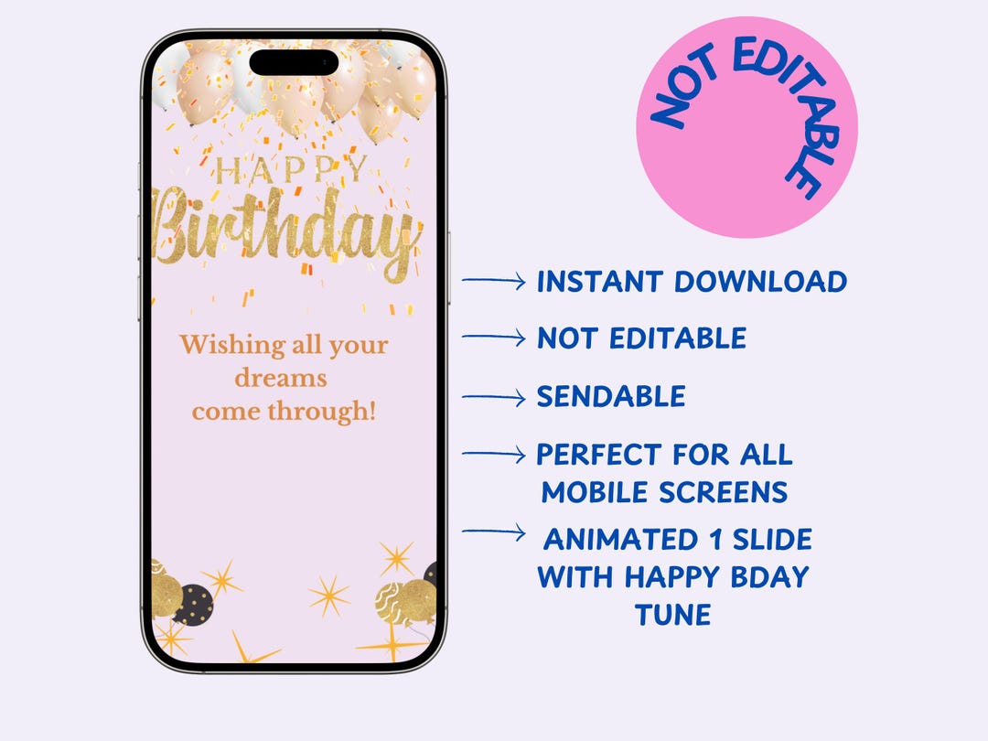 Happy Birthday Animated Digital E-card DOWNLOADABLE SENDABLE Card for ...
