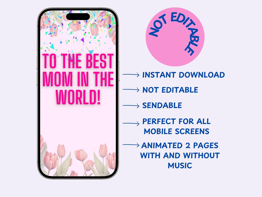 To Best Mom Animated Digital Ecard DOWNLOADABLE SENDABLE for Mobile ...