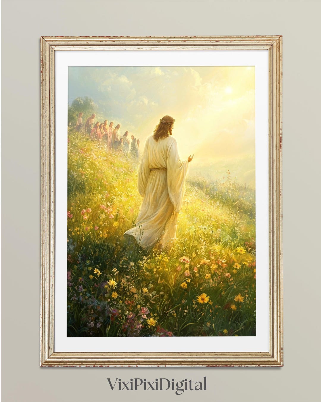 Jesus Christ Walking in a Field Art PRINTABLE Traditional Easter ...