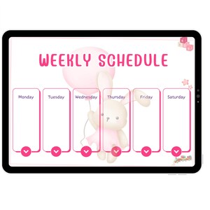 Pink Daily Routine Chart: Customizable Canva Template (PDF) - Etsy