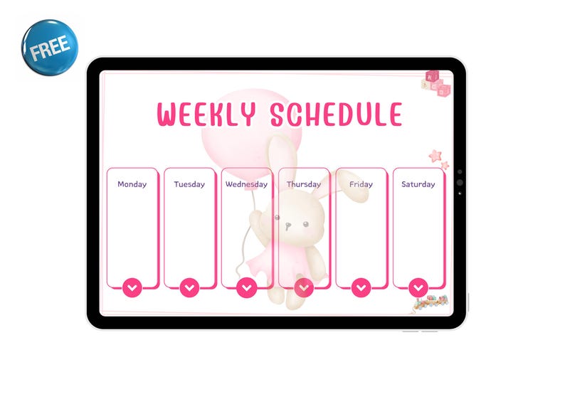Pink Daily Routine Chart: Customizable Canva Template (PDF) - Etsy