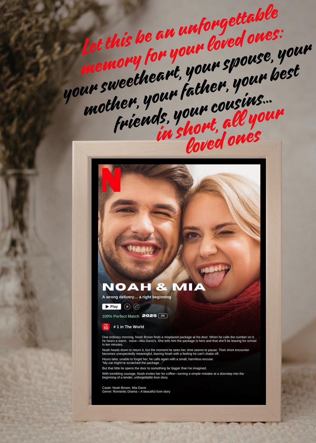 Personalized Netflix Style Movie Poster: Custom Couple Gift (digital ...