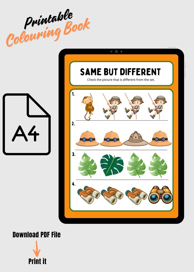 Printable Safari Activity Book for Kids, Birthday Party Activity ...