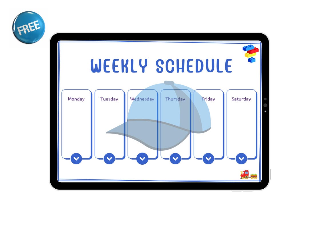 Blue Daily Routine Chart: Customizable Canva Template (PDF) - Etsy