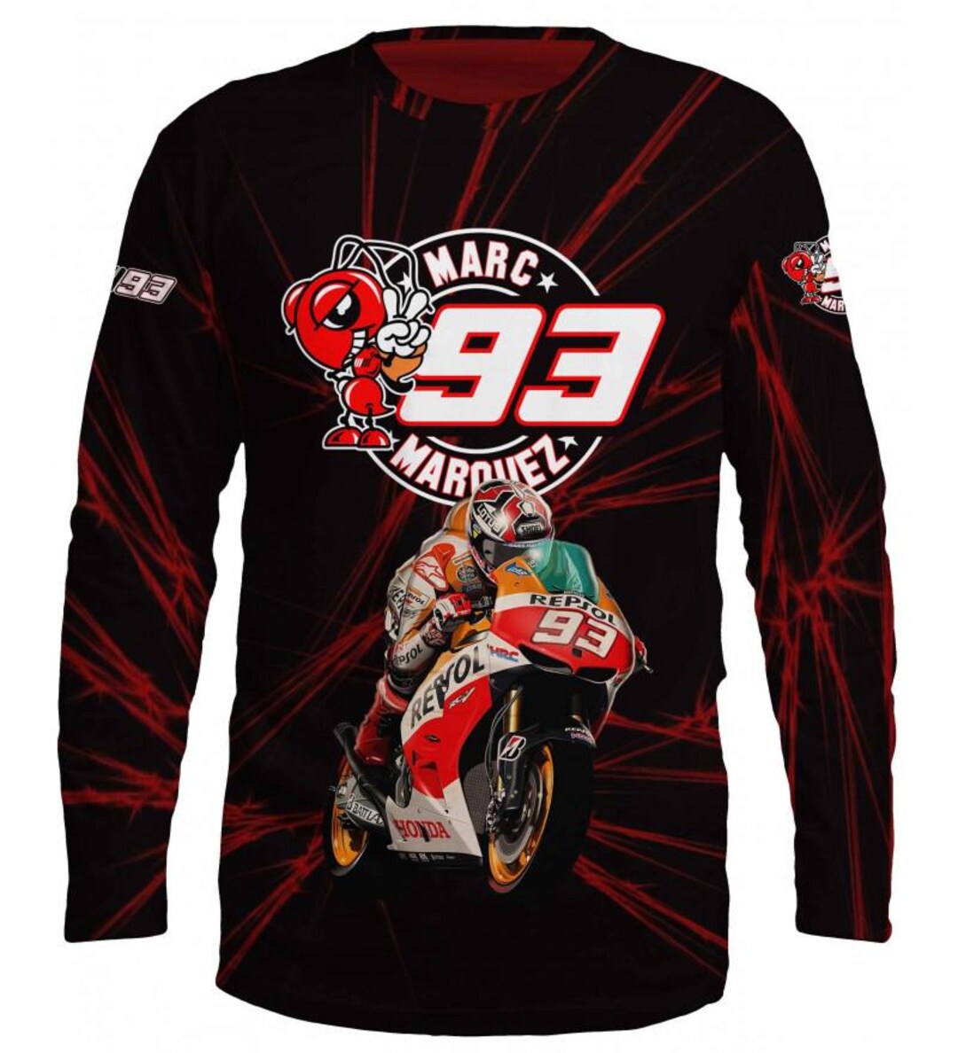 Marquez 93 Long Sleeve Shirt | 3D Printed Clothes | Unique Textured ...