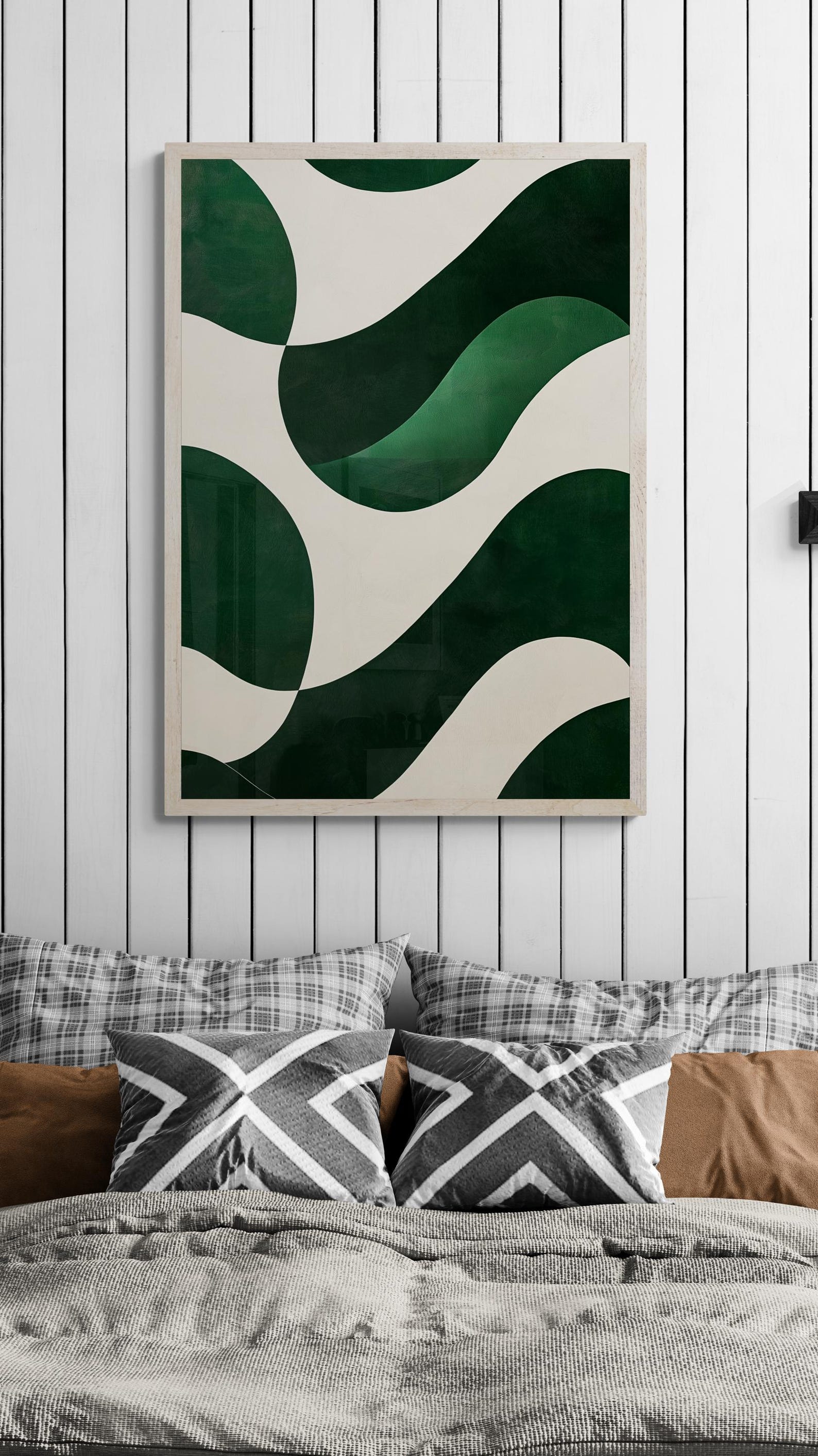 Modern Green Beige Minimalist Printable Art, Mid Century Digital Poster ...