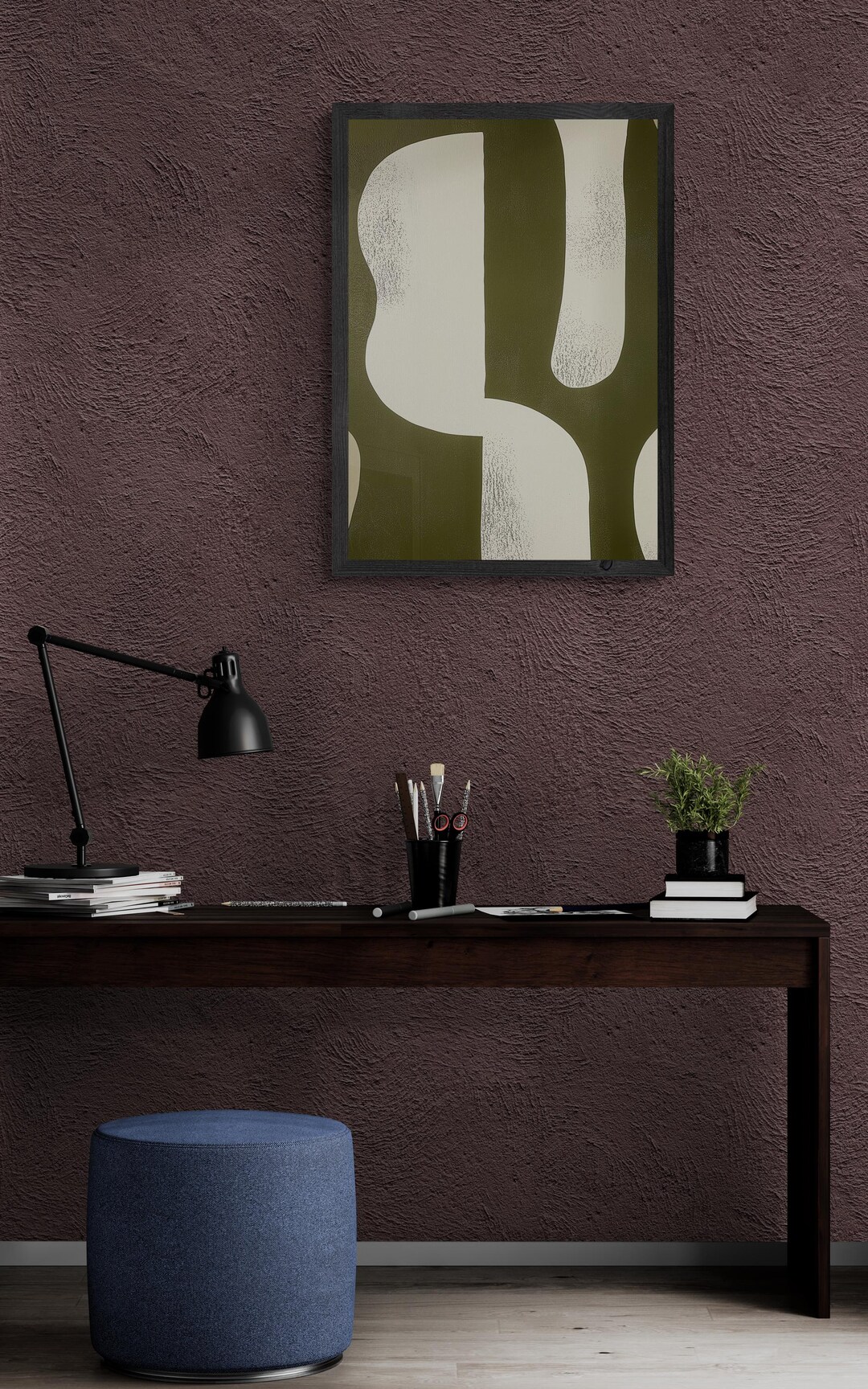 Modern Green Beige Minimalist Printable Art, Mid Century Digital Poster ...