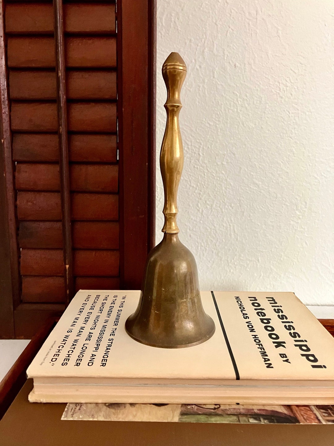 Vintage Solid Brass Bell Hand-held School-master Style 8.5 - Etsy