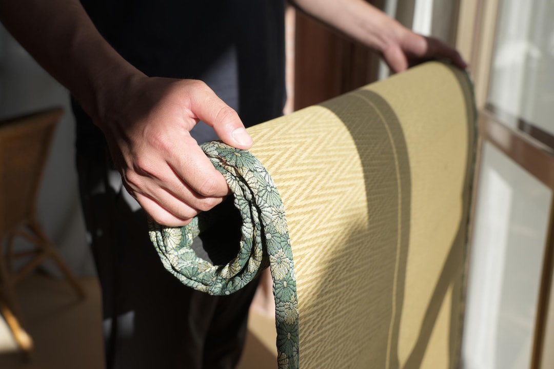 Tatami Zen Mat Herringbone | Handmade in Kumamoto, Japan | Authentic Japanese Tatami Mat for ...