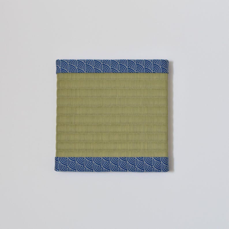 Mini Tatami Mat: Handmade Japanese Decor With Seigaiha Wave Border - Etsy