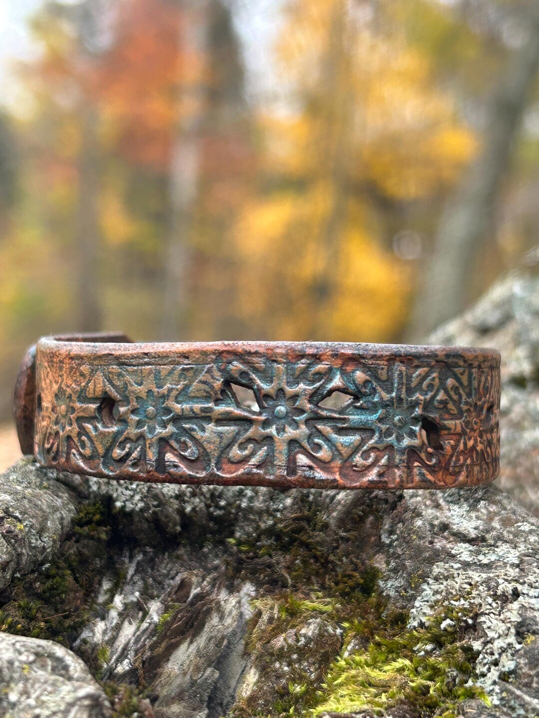 Handcrafted Southwestern Leather Bracelet: Turquoise Brown Boho Cuff - Etsy