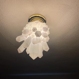 Crystal Ceiling Light Cover W/ Bright LED Light - Etsy