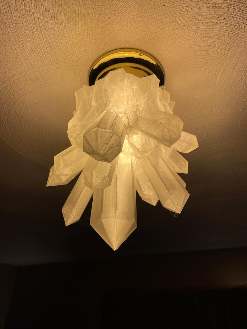 Crystal Ceiling Light Cover W/ Bright LED Light - Etsy