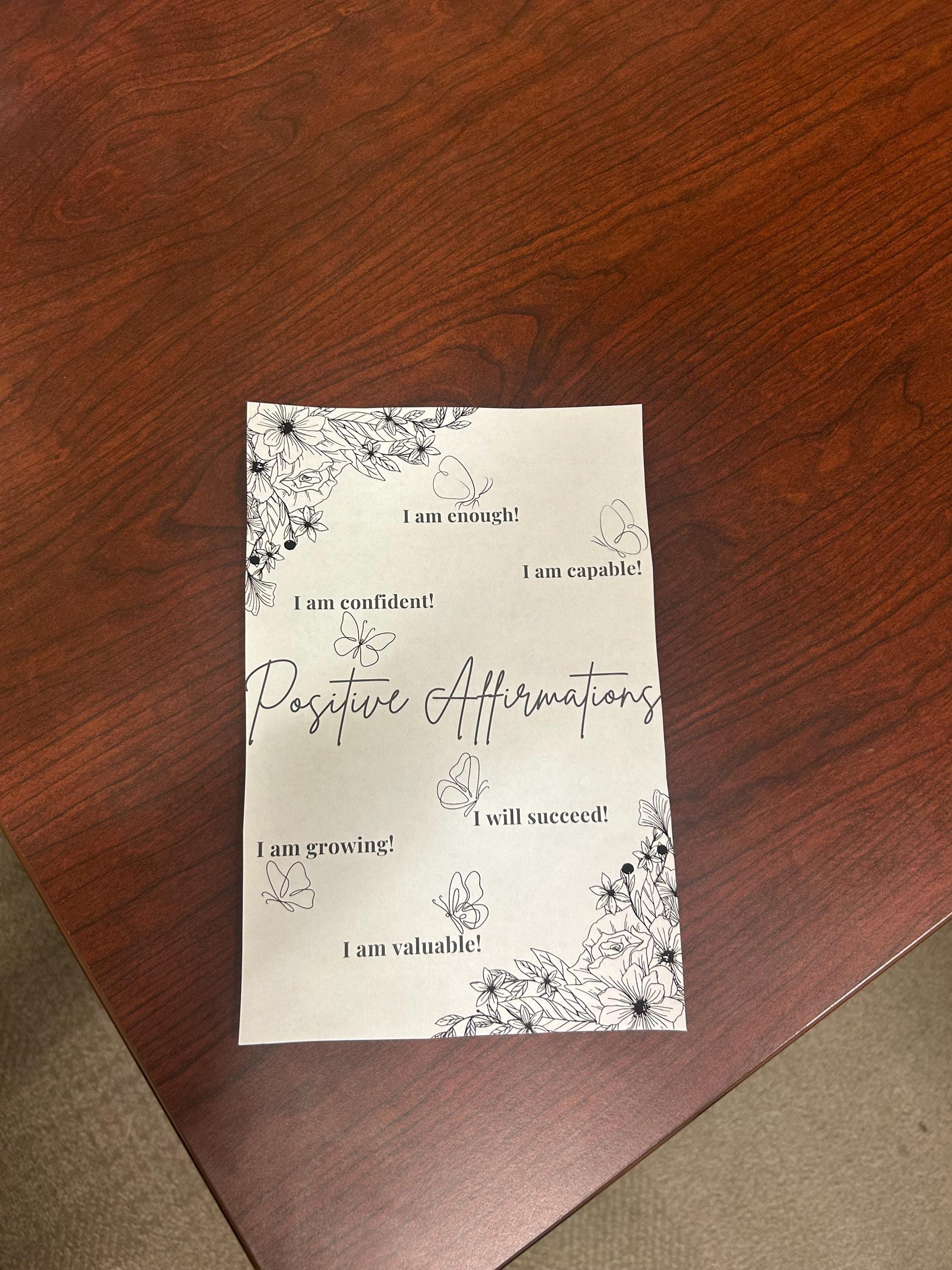 Positive Affirmations Handout - Etsy