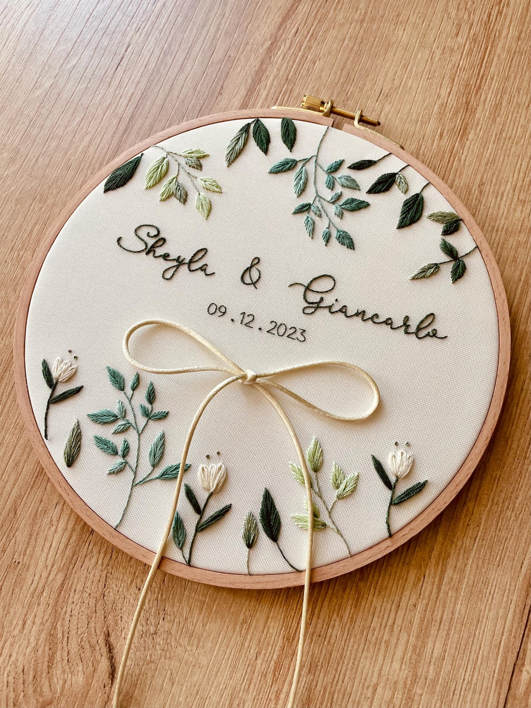 Porta Anillos De Boda Bordado Personalizado, Nombres Bordados, Porta ...