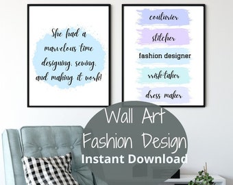Fashion Design Printable Wall Art Sewing Room Wall Decor | Etsy