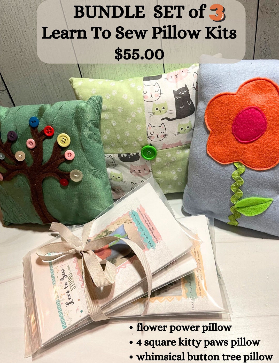 Bundle Set of 3 Learn to Sew Kits for Kids SEW BY NUMBER Sewing Kit for ...