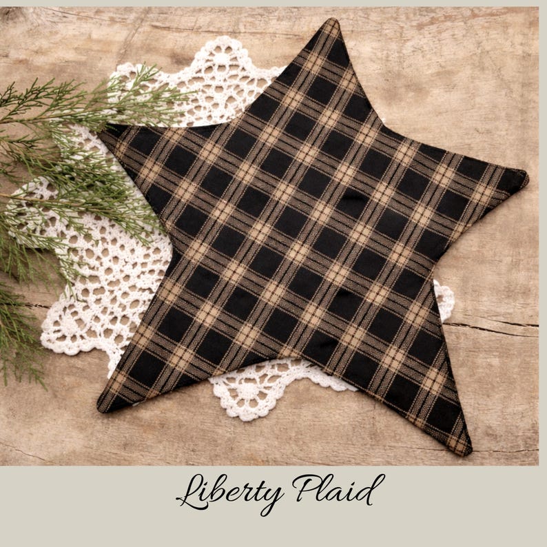 Primitive Star Candle Mat Homespun Rustic 9" Table Topper Black & Beige ...