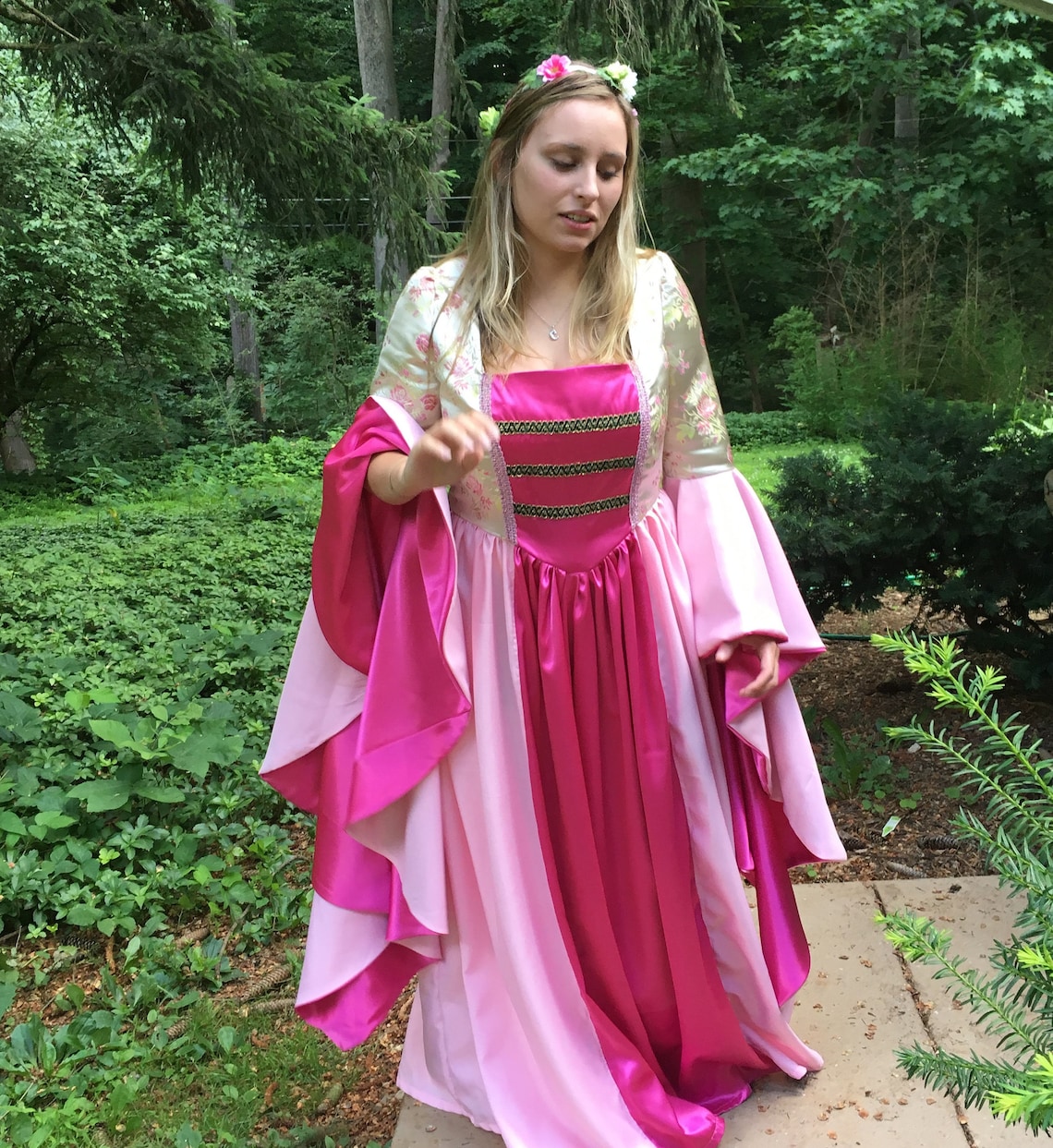 Pretty Pink Ladies Renaissance Medieval Princess Gown and - Etsy